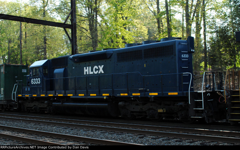 Rear shot of HLCX SD40-2 6333 on Q703-20